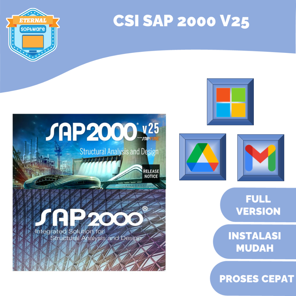 Jual CSI SAP2000 V25 Full Version Aplikasi Windows Arsitek Full Lisensi Software Civil ...