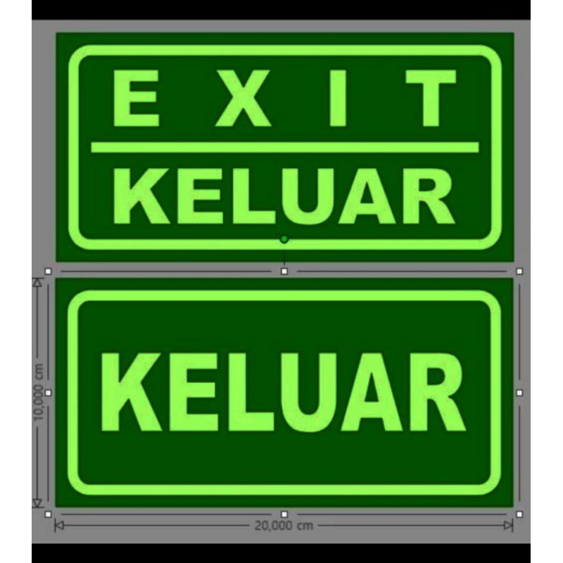 Jual SIGN STIKER JALUR EVAKUASI EXIT/KELUAR ( GLOW IN THE DARK ...