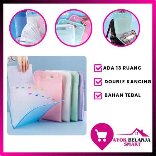 Jual ABS Tas file Handle Warna Transparan Anti Air Multi Layer Folder ...