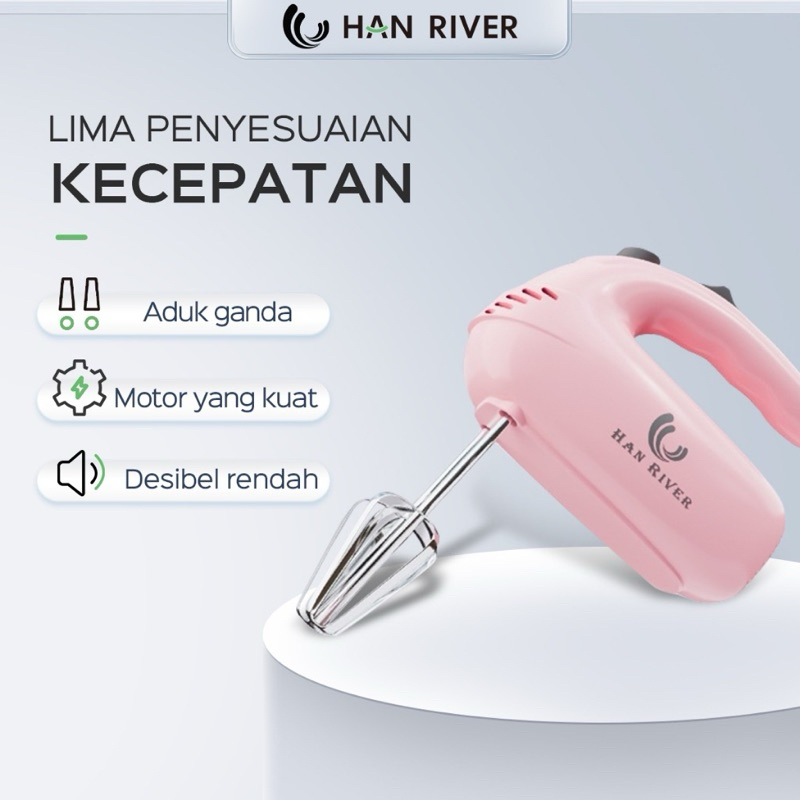 Jual HAN RIVER HRDDQ-008 Han Mixer 5 Kecepatan - Macaroon Pink | Shopee ...