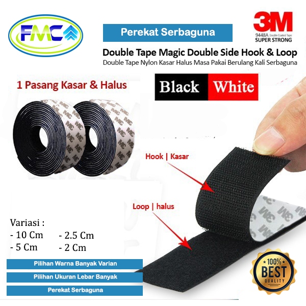 Jual Velcro Perekat Serbaguna Velcro Tape Kasar Halus Lakban Double ...