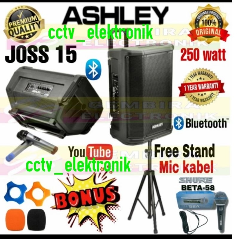 Jual Speaker Portable ASHLEY JOSS 15 Speaker BLUTOOTH 15 INCH Speaker ASHLEY JOSS 15 | Shopee ...