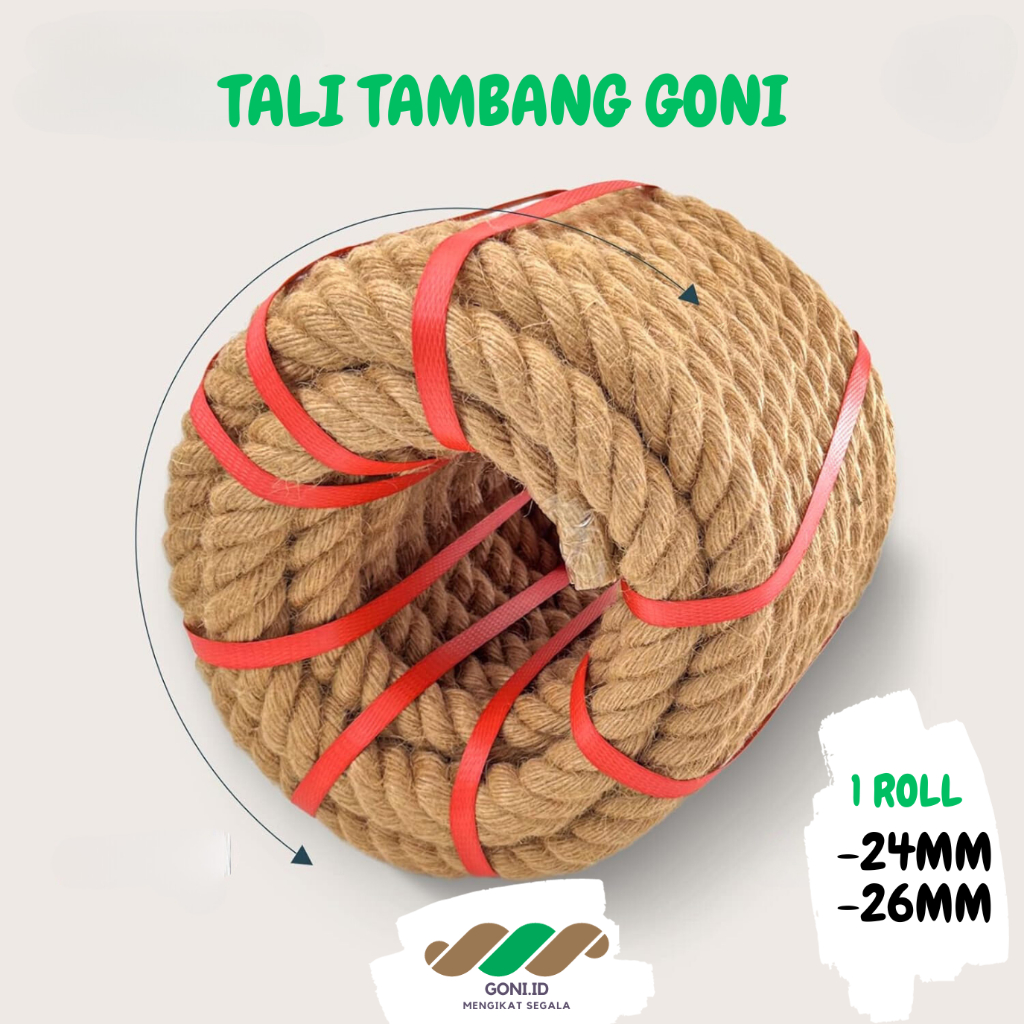 Jual Tali Tambang Rami Goni 24 & 26MM 1 Roll 50 Meter /Tarik Tambang ...