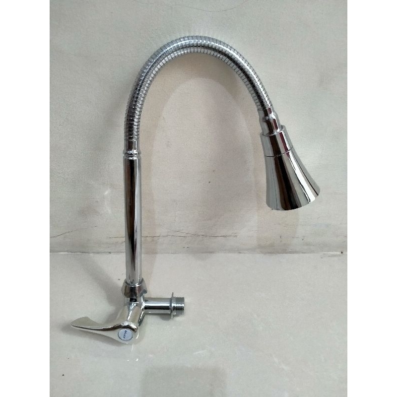 Jual kran angsa flexible kepala terompet keran cuci piring crome nekel ...