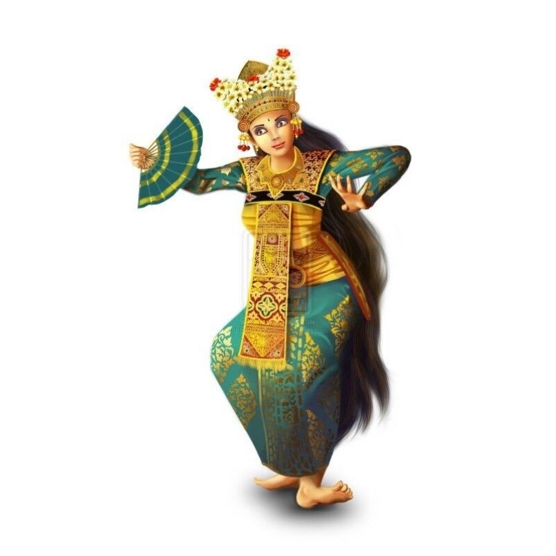 Jual hiasan dinding poster penari legong vector plus FIGURA uk53*35 ...