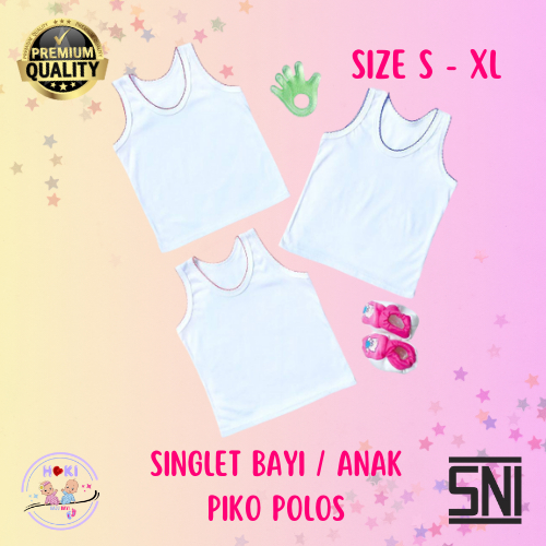 Jual Singlet Bayi / Singlet Anak Piko Polos (1 PCS) - MG | Shopee Indonesia