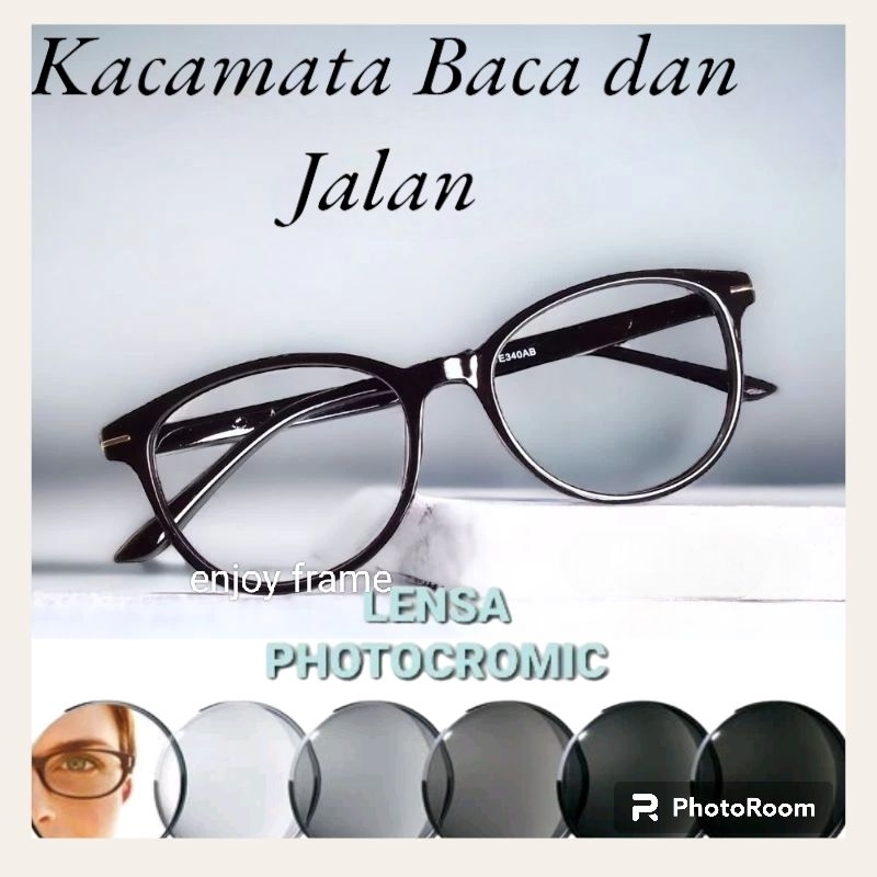 Jual Kacamata Baca dan Jalan Lensa Progresif Photocromic Frame Oval ...