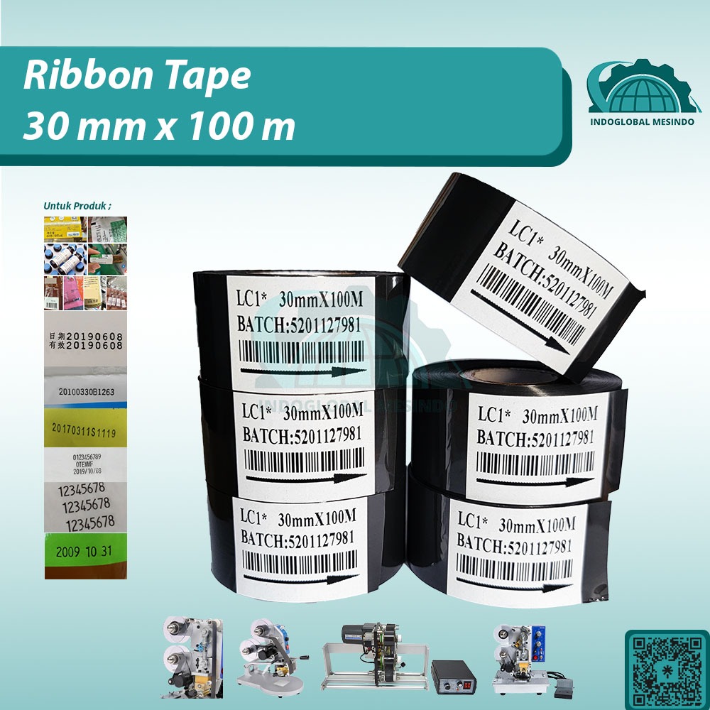 Jual RIBBON TAPE 30x100 LC1* Pita Coding Tinta Expired Date & Kode ...