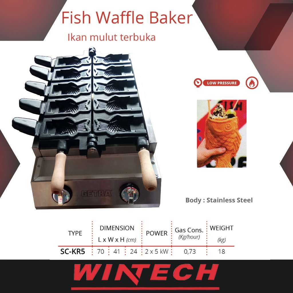 Jual GETRA SC-KR5 Mesin Pembuat Waffle Bentuk Ikan Mulut Terbuka - Fish ...