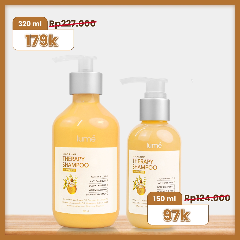 Jual LUME SCALP HAIR THERAPY SHAMPOO NON SULFAT SLS ANTI RONTOK KETOMBE ...