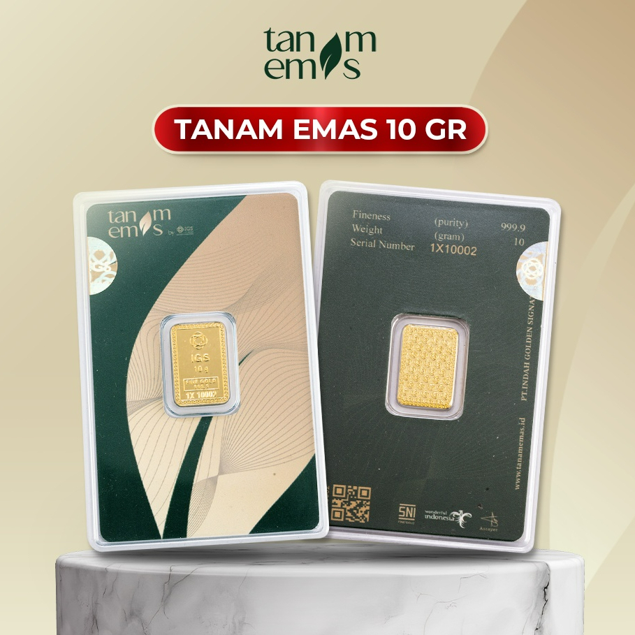 Jual Logam Mulia Tanam Emas 10 gram Bersertifikat Kadar 99,99% | Shopee ...