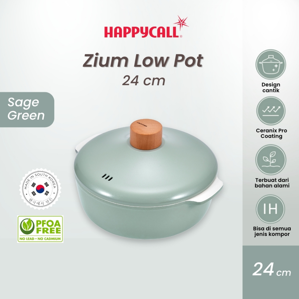 Jual Happycall Zium IH Low Pot 24 cm - Panci Multifungsi Anti Lengket | Shopee Indonesia