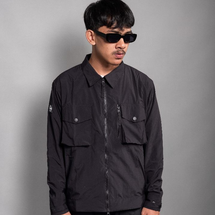 Jual Troublemaker - Overshirt Jacket - Buckingham Black | Shopee Indonesia