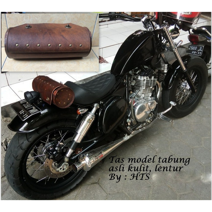 Jual Tas model tabung asli kulit bisa di pasang di motor bagian ...
