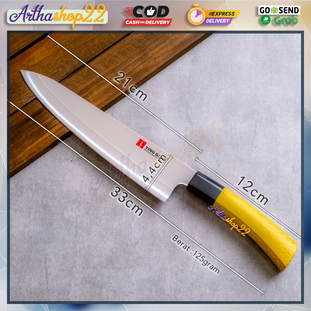 Jual Pisau dapur YING GUNS stainless 8inc / Pisau Koki / pisau Chef ...