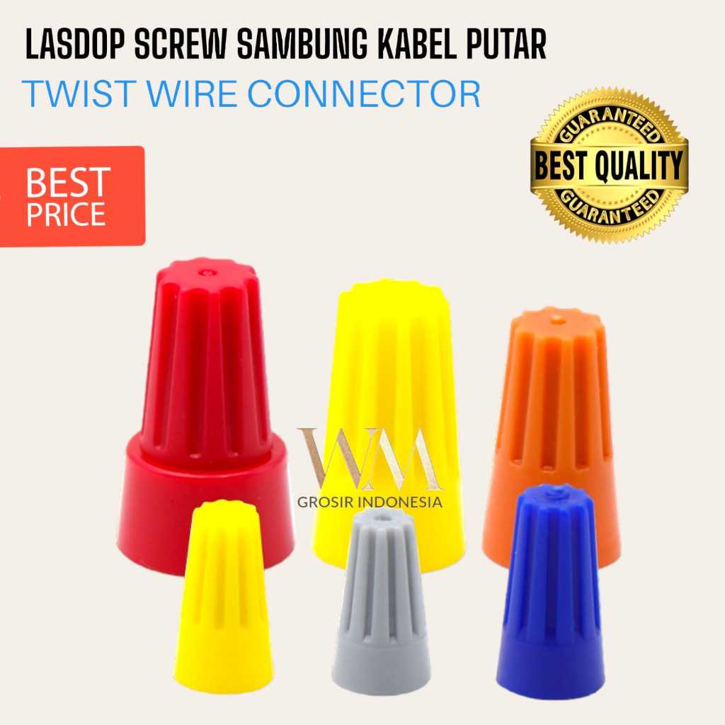 Jual Lasdop Screw Sambungan Kabel Putar Cap Twist Wire Connector ...