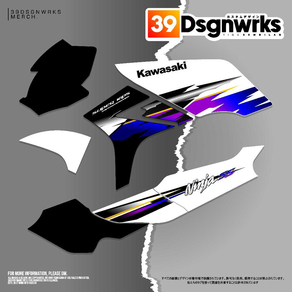 Jual STIKER STRIPING MOTOR Kawasaki Ninja R, Ninja SS Motif Kombinasi ...