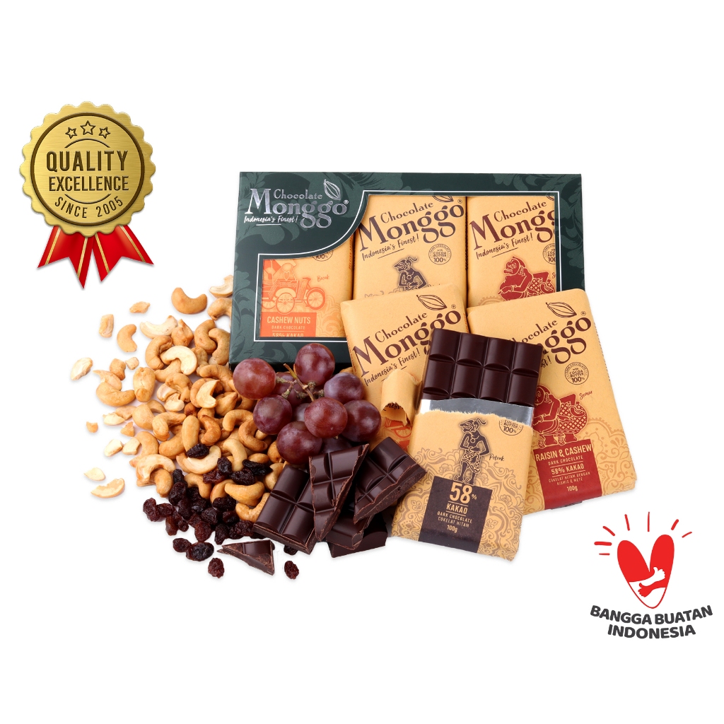 Jual Chocolate Monggo | Cashew nut Praliné & Dark Chocolate 100g ...
