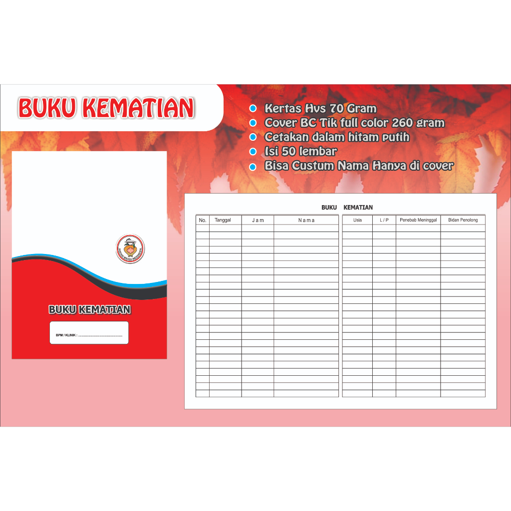 Jual BUKU KECIL KB HARIAN, KET.SEHAT, KET.HAMIL, KET.CUTI,KET LAHIR,KET ...