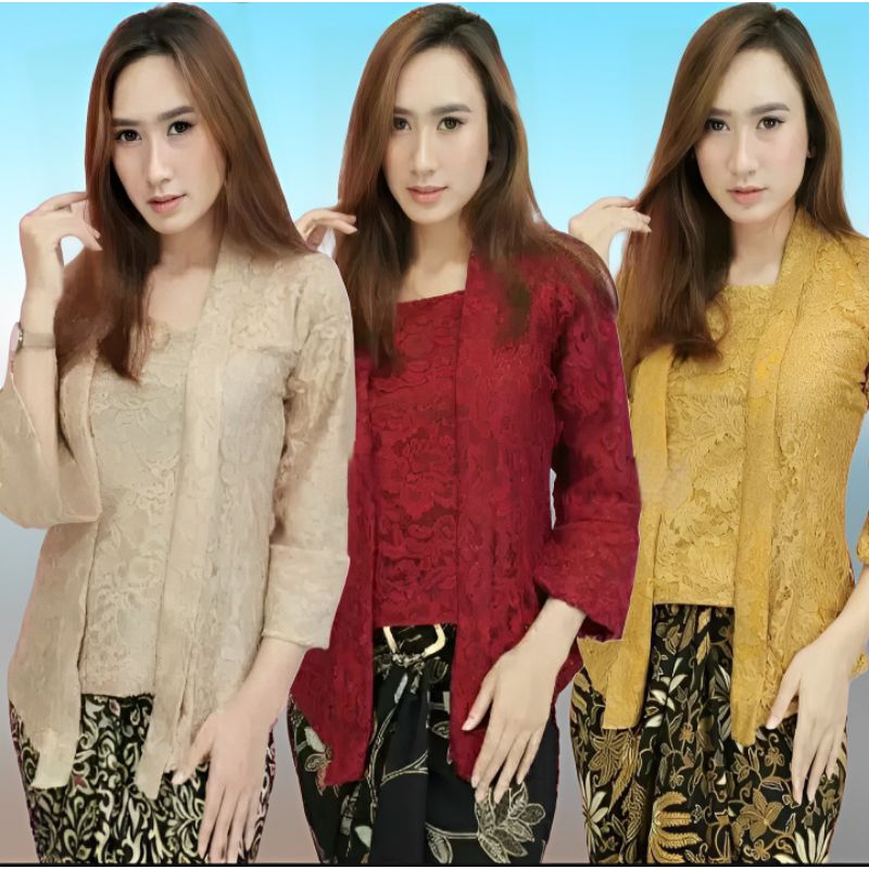 Jual Set Baju Kebaya Kutubaru Modern Brokat Encim Atasan Kebaya Dewasa Kebaya Wisuda Kartini ...