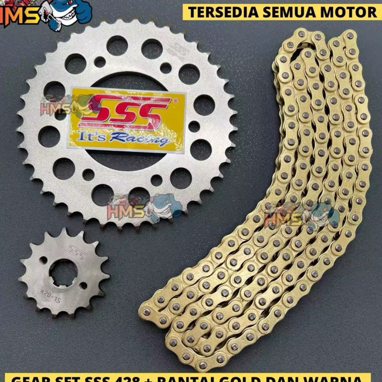 Jual Ready MRF Gir Set SSS Cbr Cb15 R Megapro Verza Tiger Rantai Gold 428 Gear Set Sss Cbr 15 ...