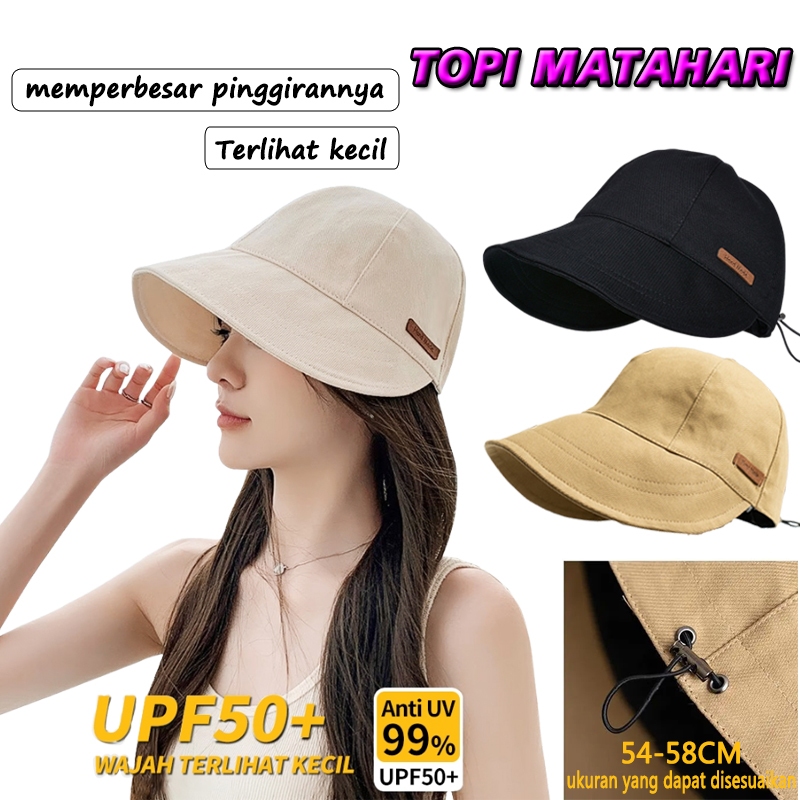 Jual Topi Wanita Pantai Korea Perlindungan UV Topi Pelindung Matahari Topi Lebar Fashion Wanita ...