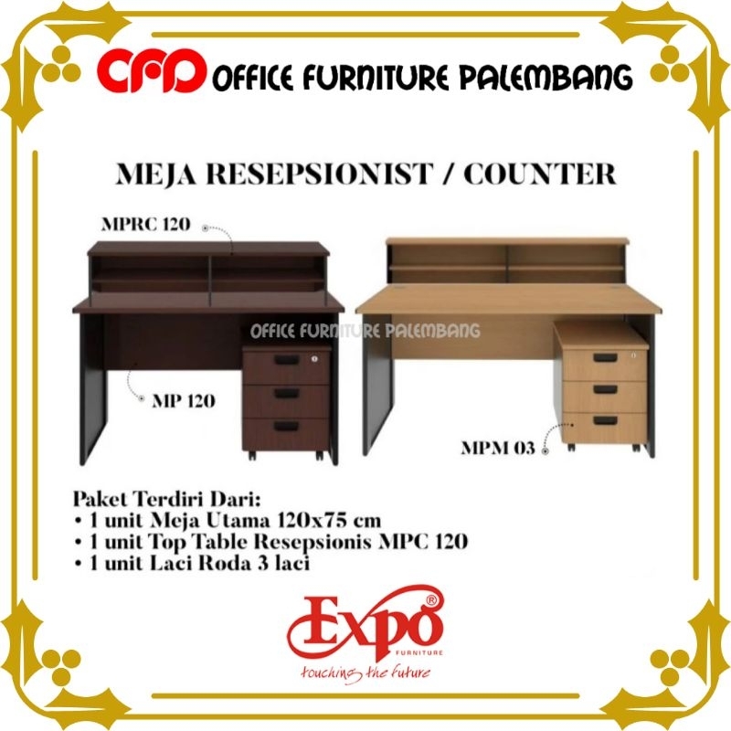 Jual meja resepsionis expo MP 120 MPM 03 MP RC 120 meja kasir meja kantor meja kerja | Shopee ...