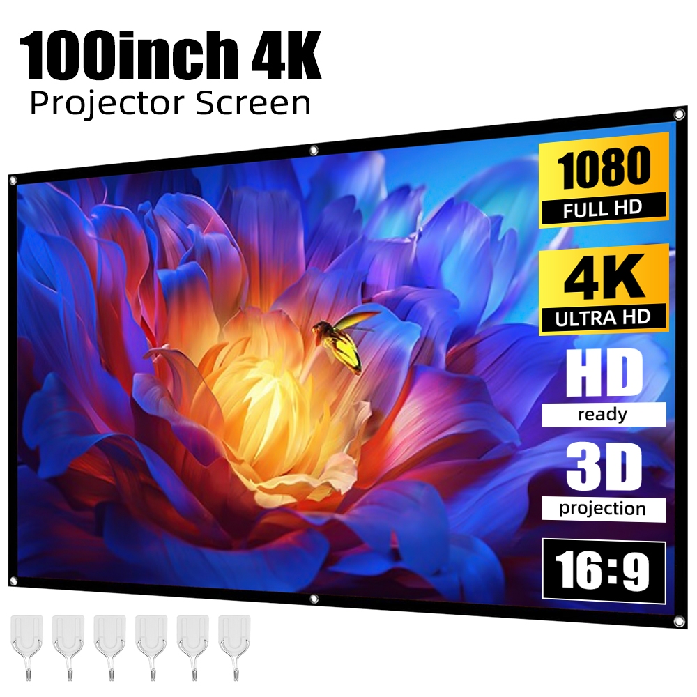 Jual GOOJODOQ Kain Layar Proyektor HD Lipat Portabel/Anti-light Ambient ...