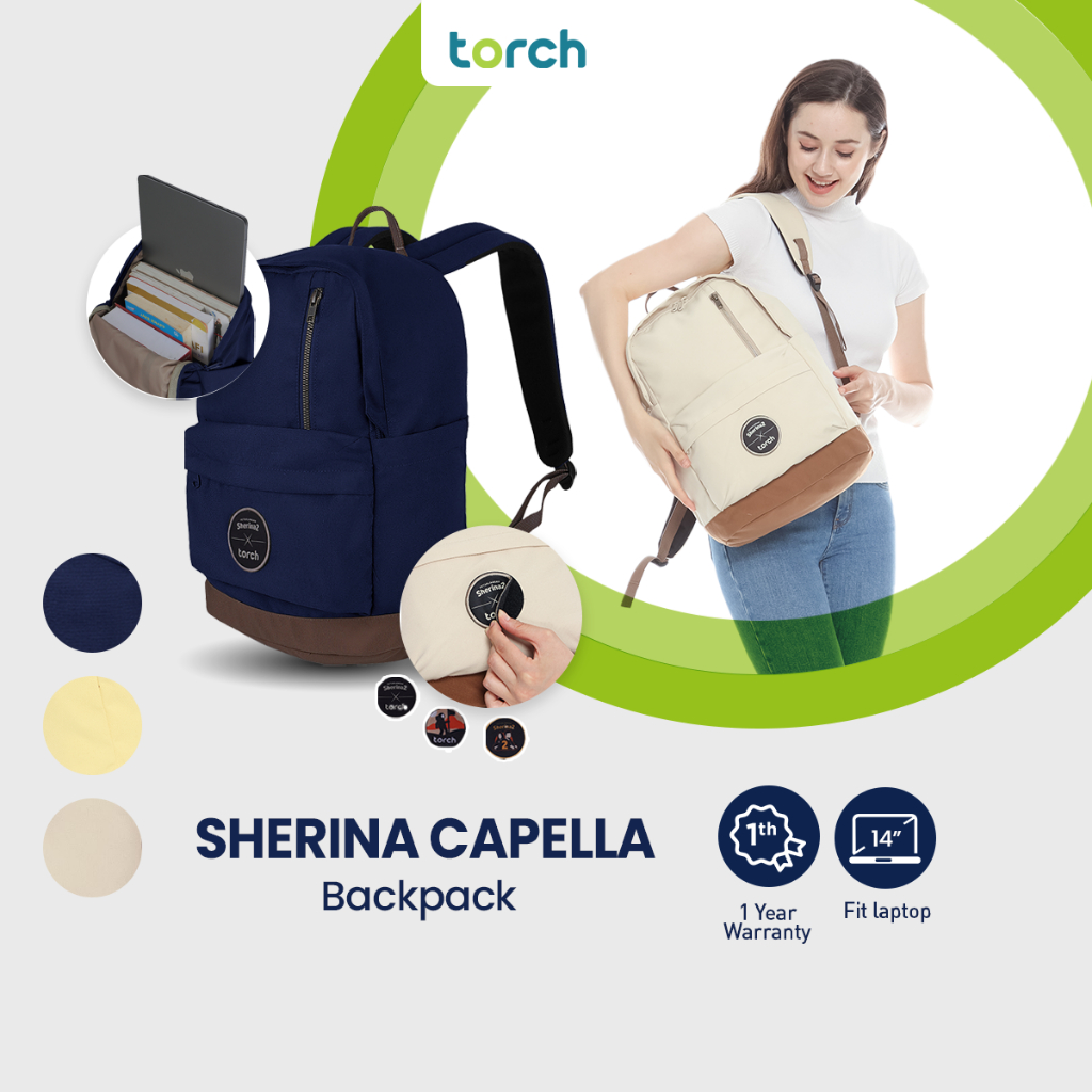 Jual TORCH Sherina Capella Tas Sekolah Backpack Laptop Canvas - Ransel ...