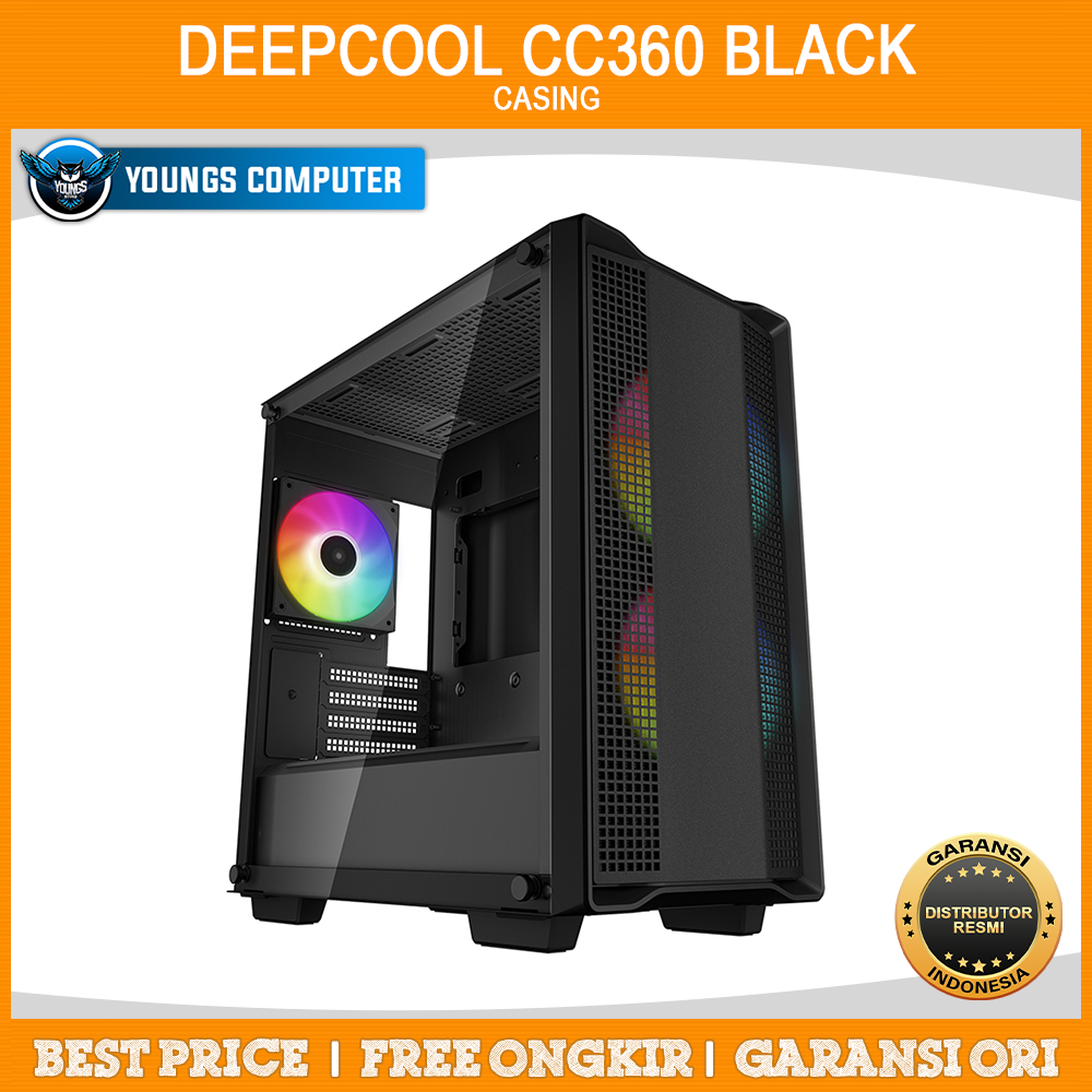 Jual CASING DEEPCOOL CC360 BLACK + 3 Fan | Micro-ATX Case | Shopee ...