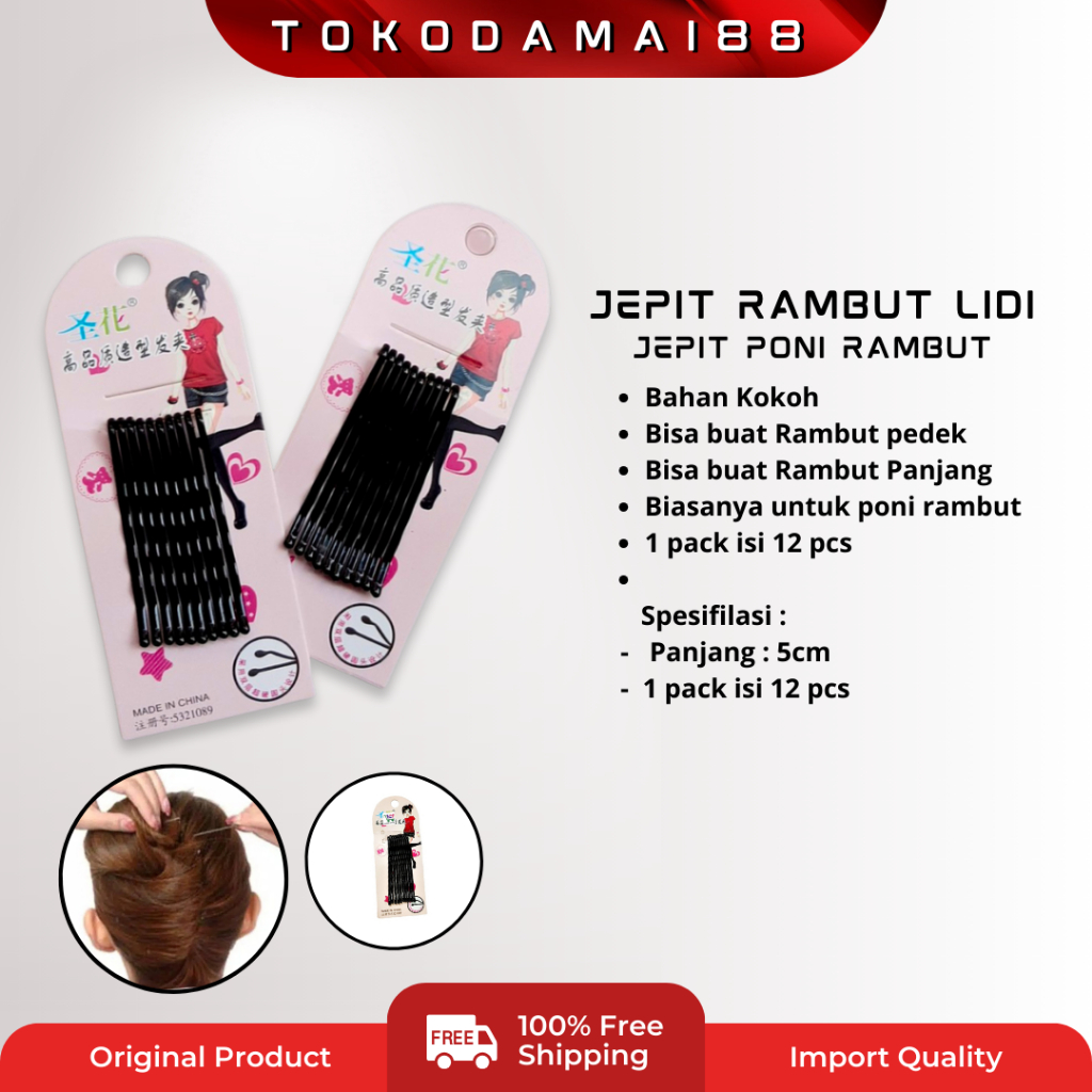 Jual Jepit Rambut Lidi Besar Jepit Lidi Kipas Jepit Rambut Sanggul ...