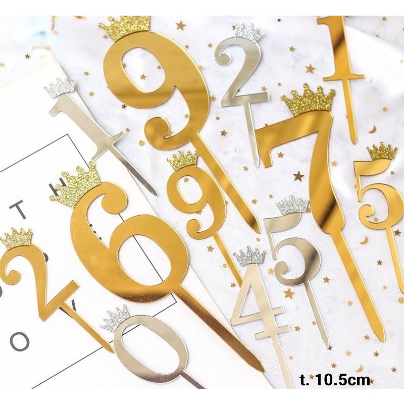 Jual Topper Angka Gold - Hiasan Tusuk Angka - Topper Ultah | Shopee ...