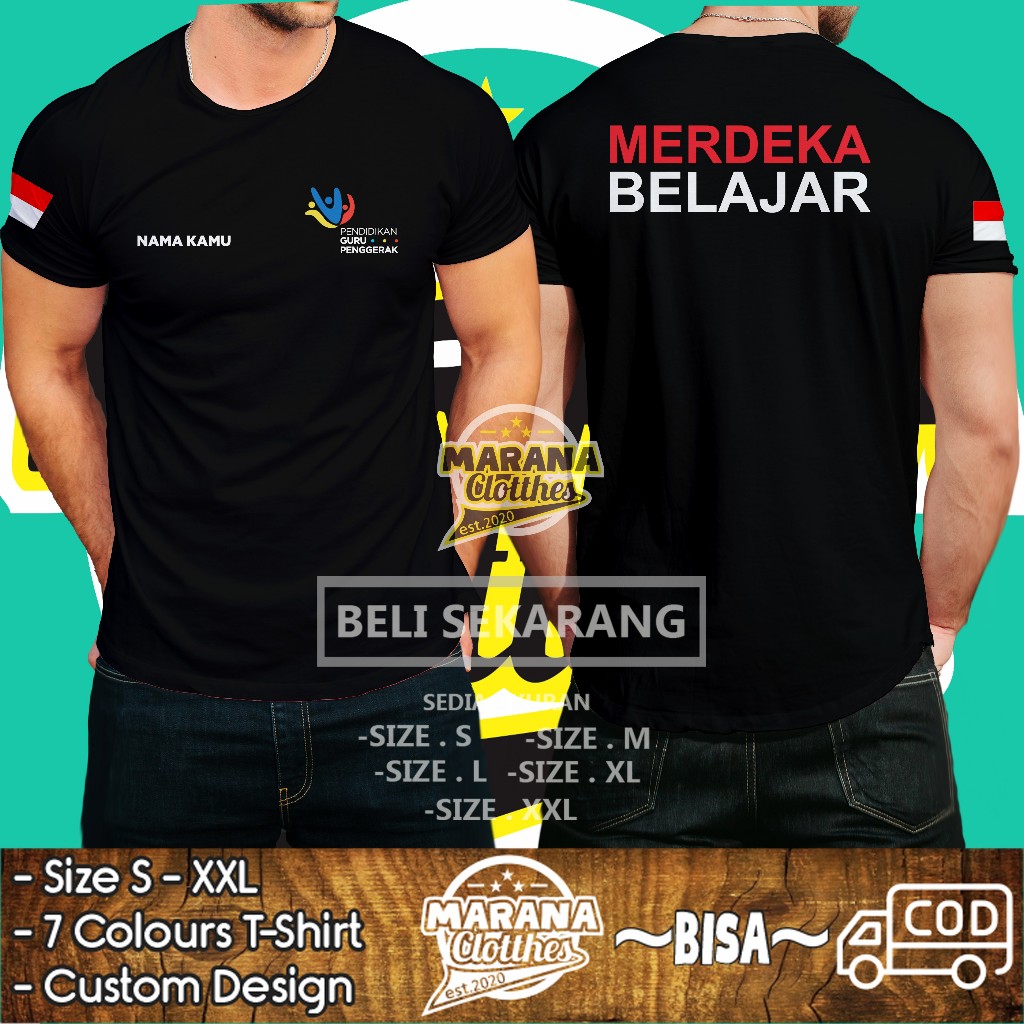 Jual Kaos Merdeka Belajar Pendidikan Guru Penggerak Logo Gratis Nama ...
