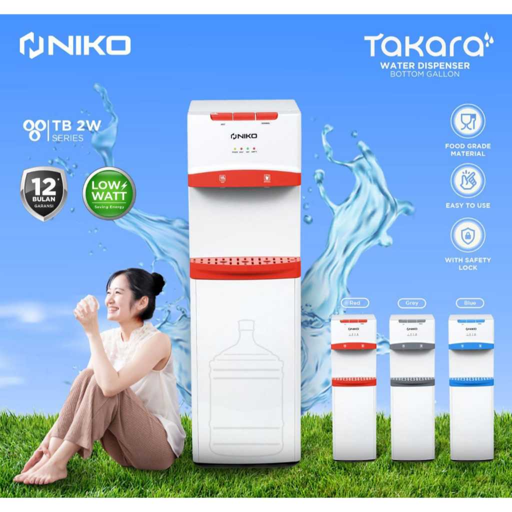 Jual Dispenser Air Tinggi Niko TB-2W Galon Bawah 2 Kran Normal Dan ...