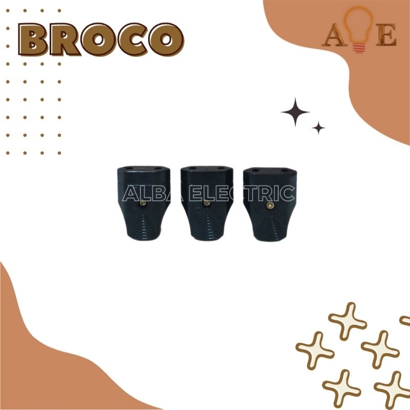 Jual BROCO Contra Mini Hitam Steker Gepeng Cewe Kontra Steker Sambungan ...