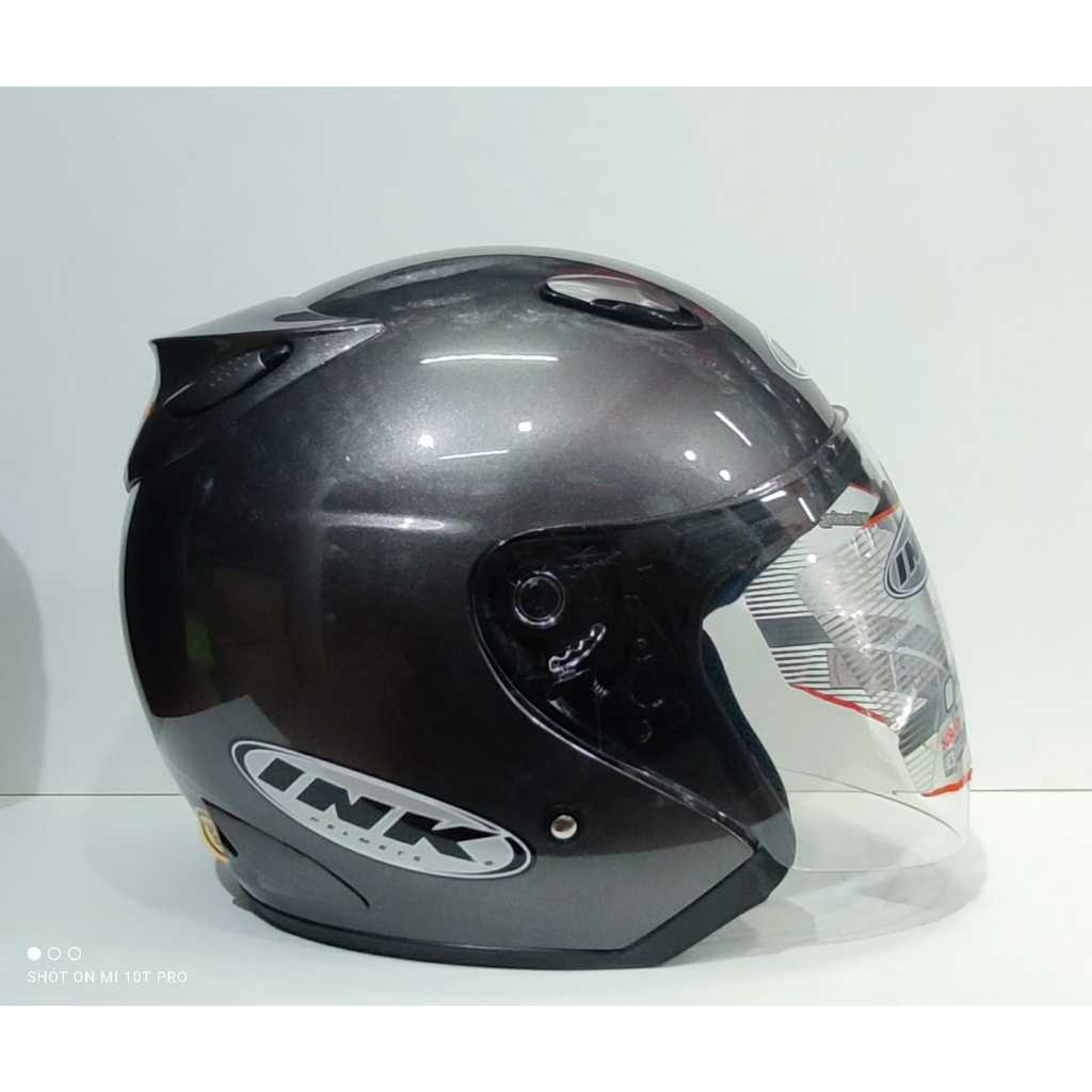 Jual HELM INK CENTRO JET POLOS GUNMET GLOSSY / ABU ORIGINAL | Shopee ...