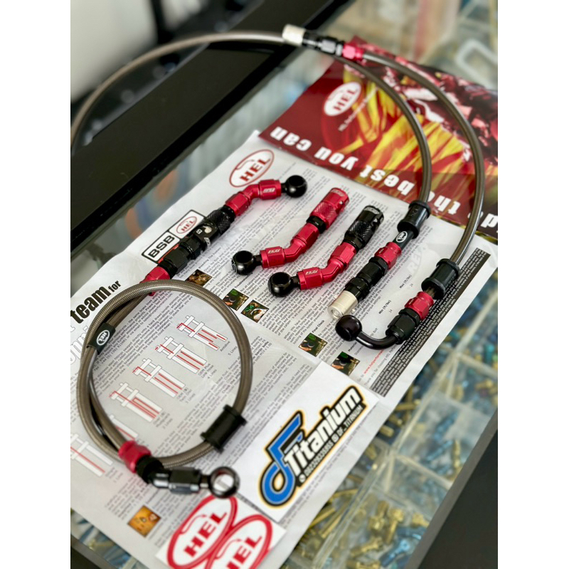 Jual selang hel original set fitting hyb custom by df titanium | Shopee Indonesia