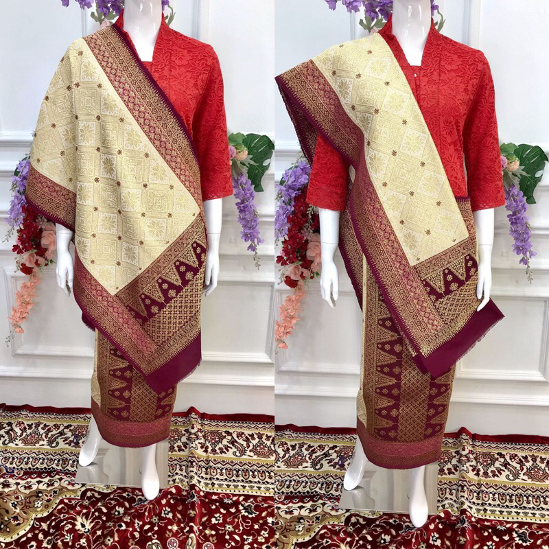 Jual SONGKET PANCAWARNA PINK/ SONGKET PINK/ SONGKET PUTIH KOMBINASI ...