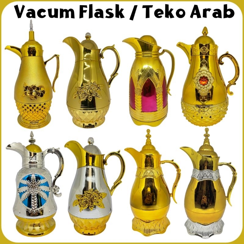 Jual Teko arab 1L emas Vacum Flask termos ZAM ZAM | Shopee Indonesia