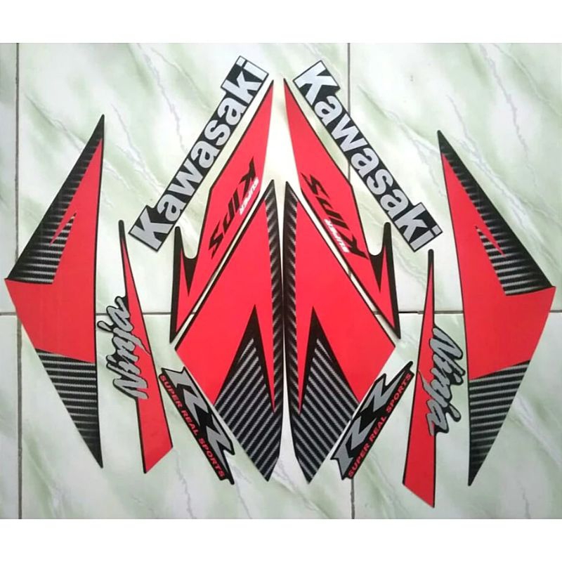 Jual Stiker Striping Motor NINJA RR 2014 MERAH Sticker Lis Body Standar ...