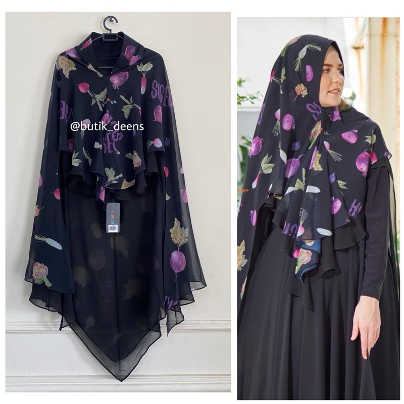Jual Sisesa khimar black Hamidah | Shopee Indonesia