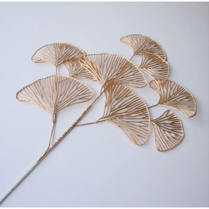Jual Daun emas artificial/ gold leaf/ daun ginko emas/ golden flower ...