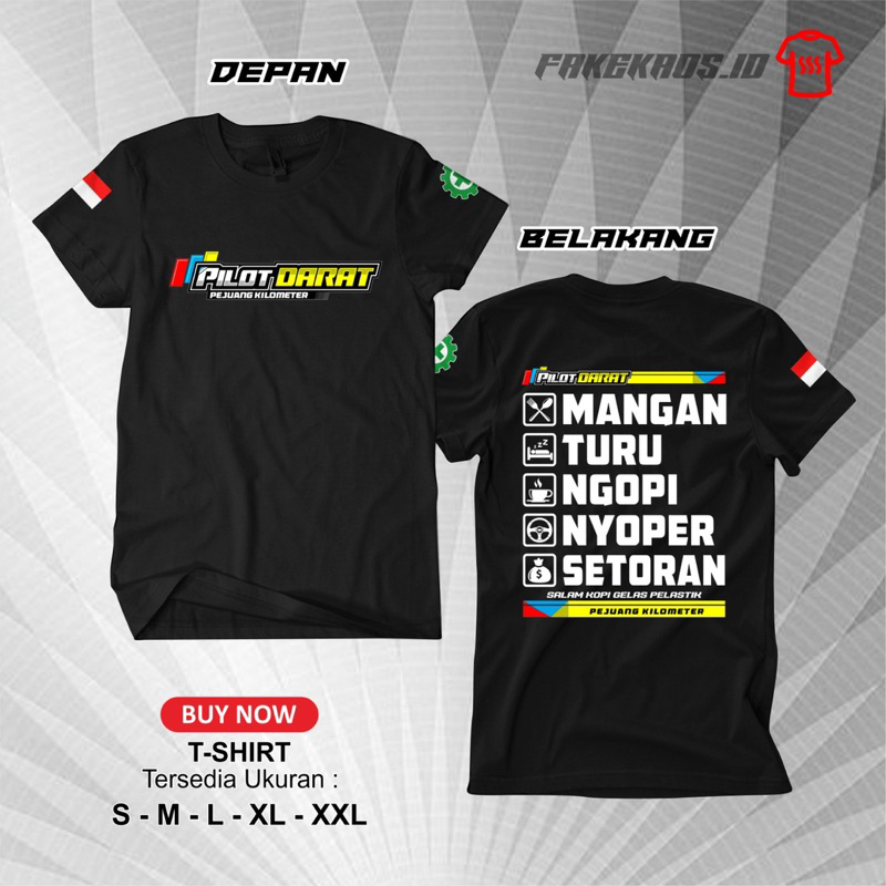 Jual DTF | PILOT DARAT V2 Kaos Mangan Turu Ngopi Nyopir Setoran | Kaos ...