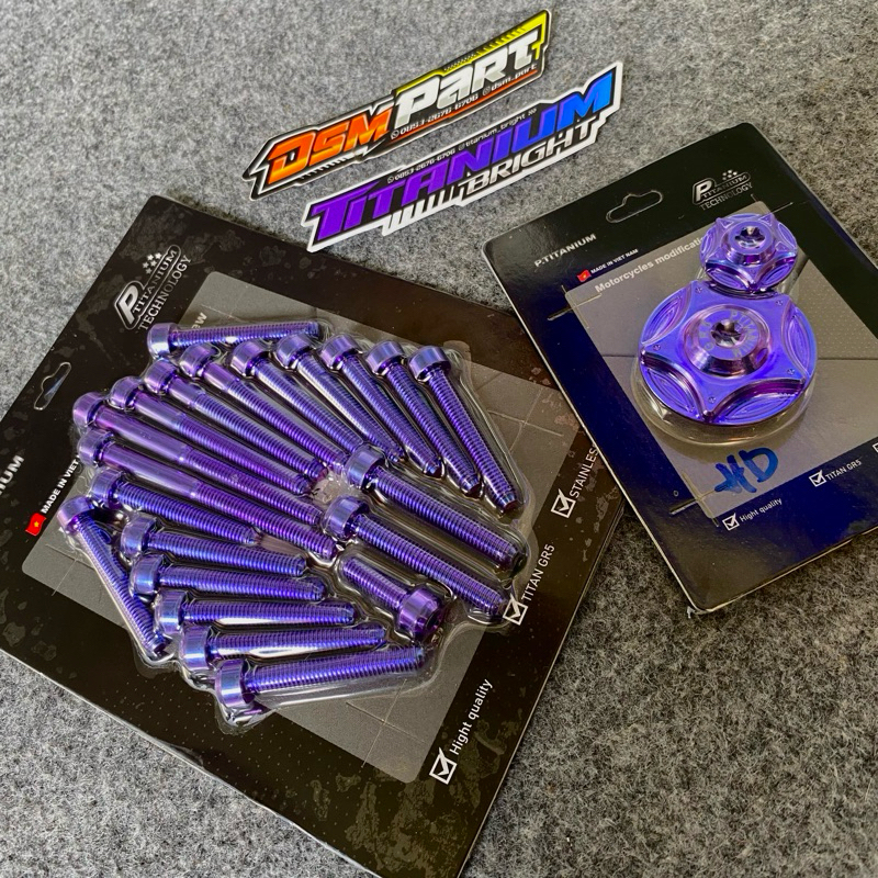 Jual Baut Bak Mesin Kanan Kiri Tiger Megapro CB GL Titanium Gr5 ( HARGA ...