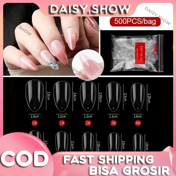 Jual Kuku palsu 500pcs stiletto pengantin panjang pendek nail art fake ...