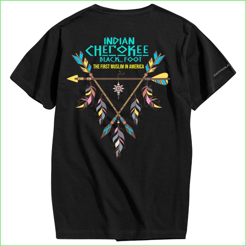 Jual kaos dakwah lengan panjang Cherokee first muslim in America bahan ...
