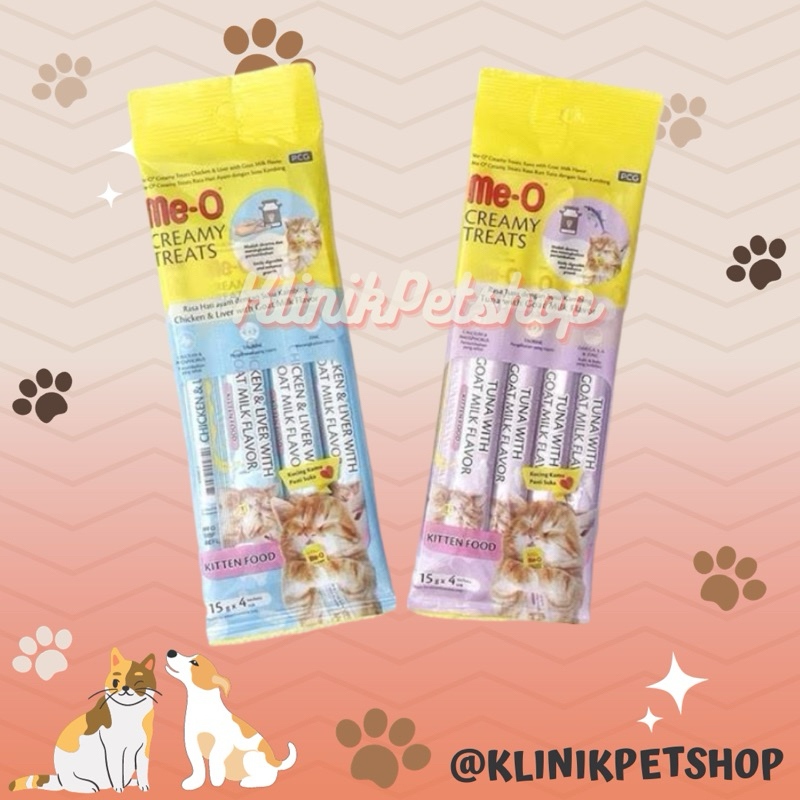 Jual MeO Me-O Creamy Treats KITTEN Snack Kucing isi 4 pcs / 15gr x 4 ...