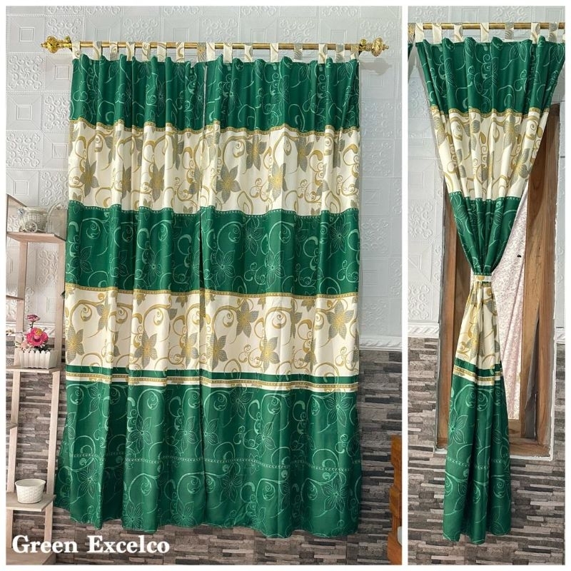 Jual Gorden Pintu Tirai Jendela Aesthethic Model Tali Perekat Green ...