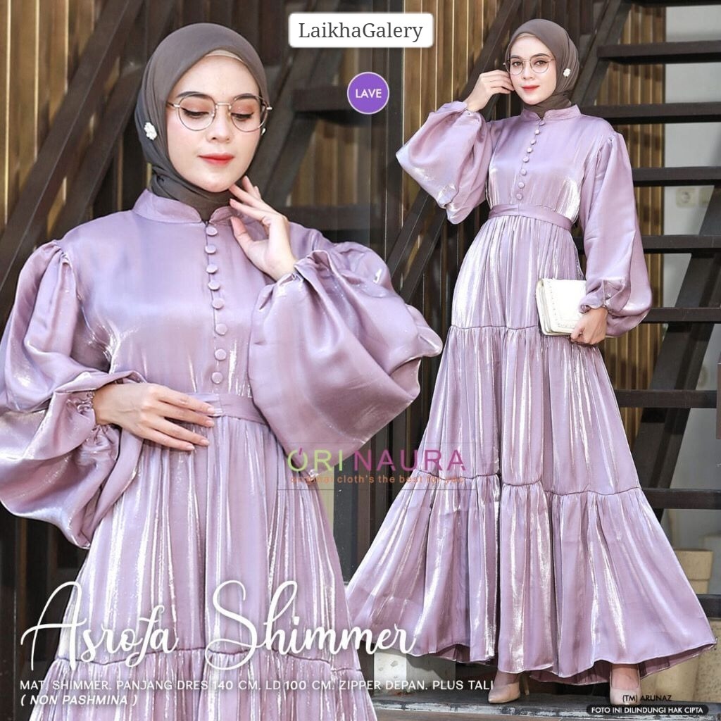 Jual Arafa Dress Shimer Mewah Gaun Wanita Pesta Kondangan Gamis Busui ...