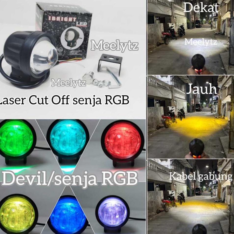 Jual ZeI IBRIGHT Lampu Tembak LED Laser Cut Off plus devil RGB jauh ...